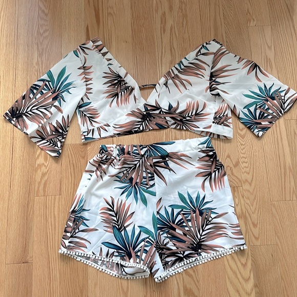 SHEIN | Pants & Jumpsuits | Palm Tree Summer Set | Poshmark